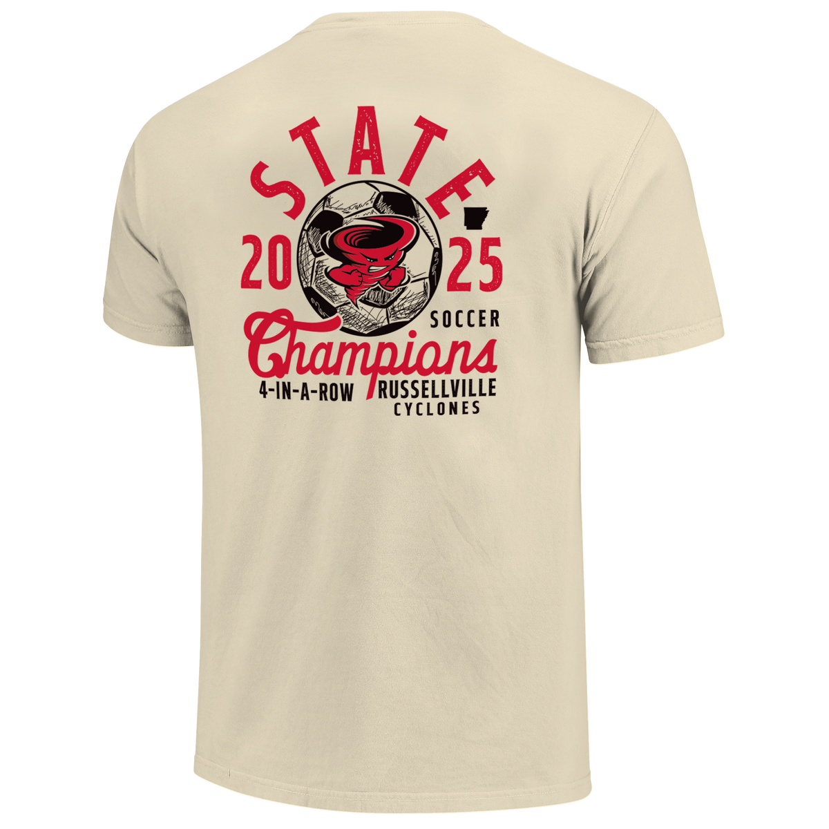 Russellville Cyclones 2025 Simple Boys Soccer State Champs Short Sleev ...